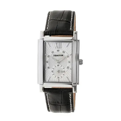 HERITOR AUTOMATIC Frederick Leather-band Watch - Silver