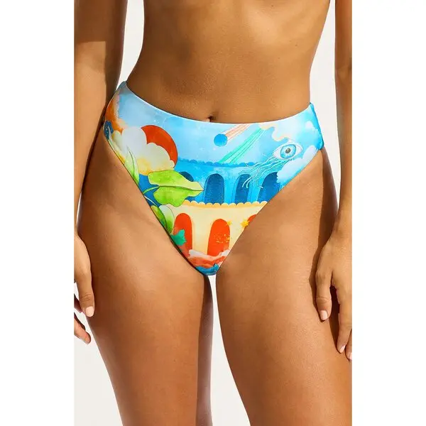 Seafolly High Waist Bikini Bottom - Turquoise