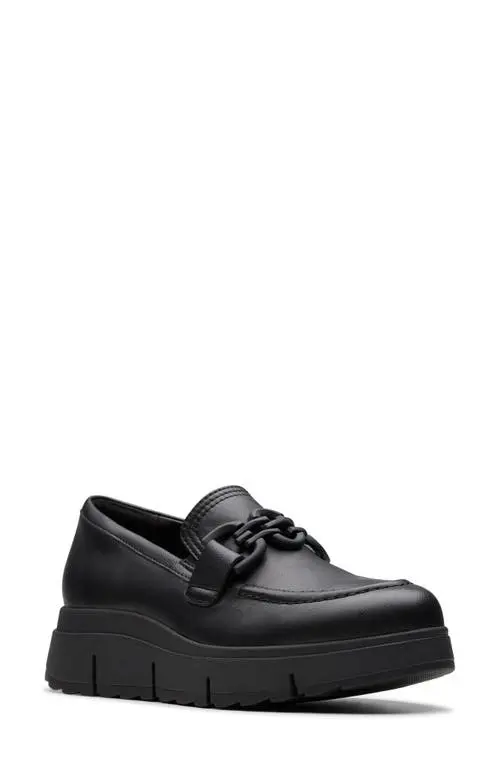Clarks Loriini Izzy Platform Loafer - Black Leather