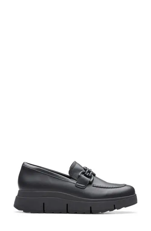 Clarks Loriini Izzy Platform Loafer - Black Leather