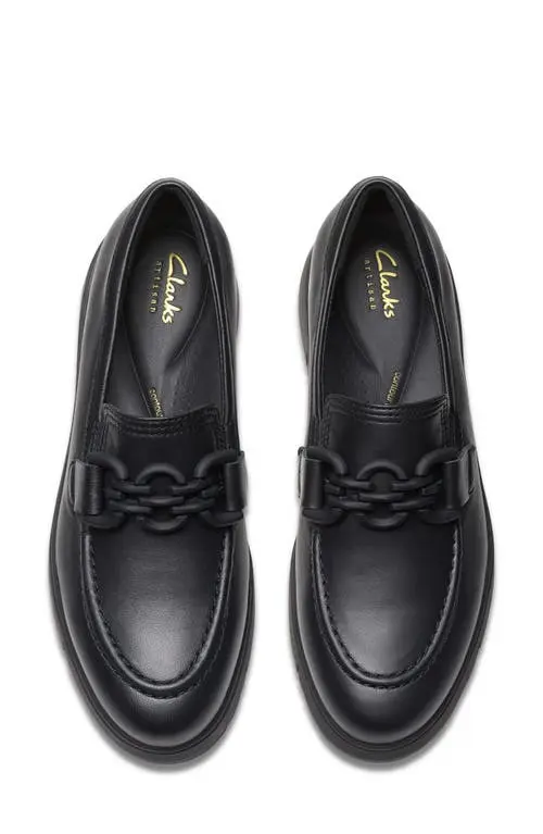 Clarks Loriini Izzy Platform Loafer - Black Leather