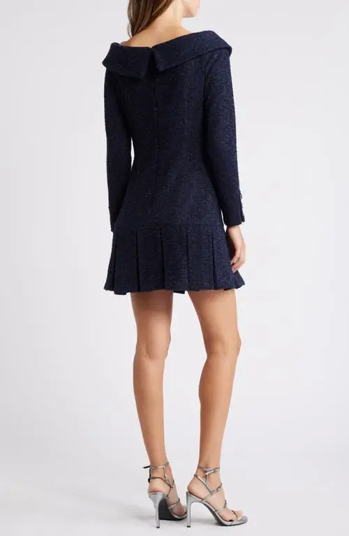 black halo made in usa edith mini dress Sparkle Knit Twilight Tapestry - 60% Off Calf Width:32cm