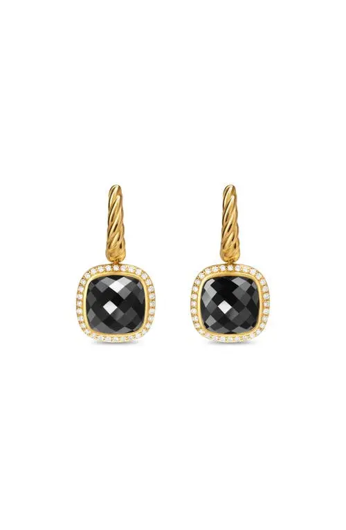 David Yurman Albion Drop Earrings - 18k Gold/ Onyx