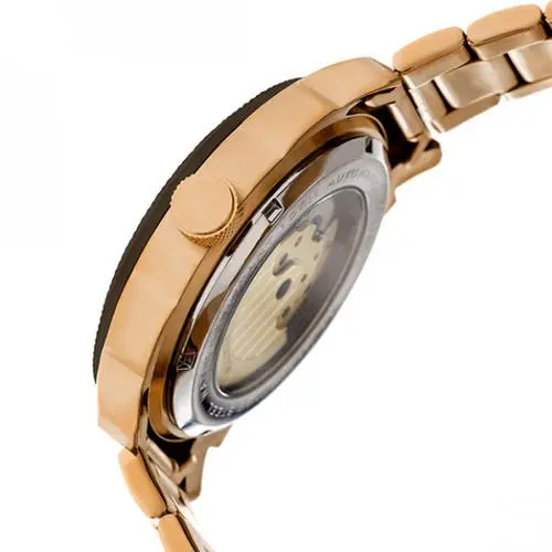 HERITOR AUTOMATIC Heritor Helmsley Semi-skeleton Bracelet Watch - Rose Gold/black