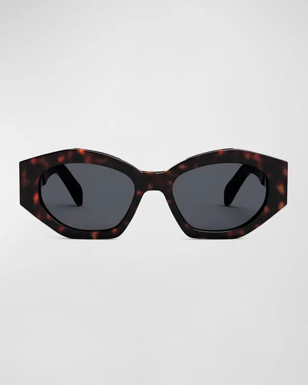 Celine Triomphe Logo Cat-Eye Sunglasses Dark Havana Smoke