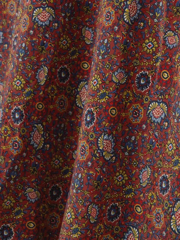 DÔEN Beatriz Ruffled Printed Silk Crepe De Chine Midi Dress
