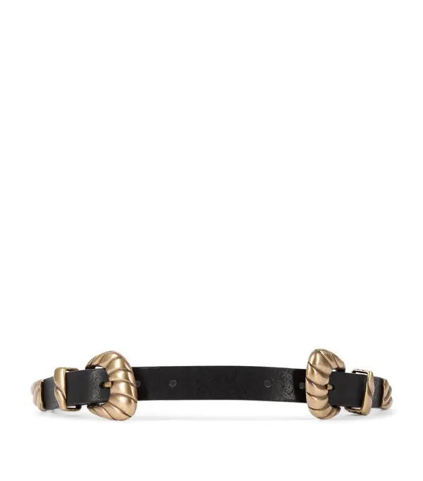 The Kooples Western-Style Leather Belt NWT The Kooples Women Large Leather & Chain Belt Black Size 2 main image 4