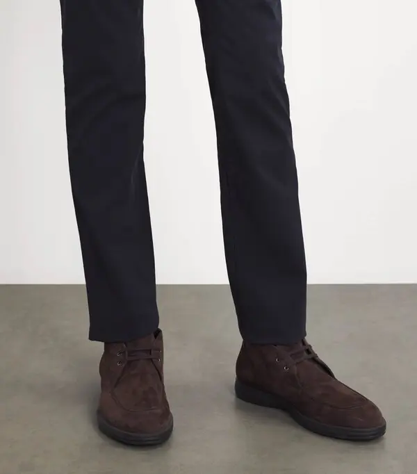 Brioni Suede Ankle Boots - Brown