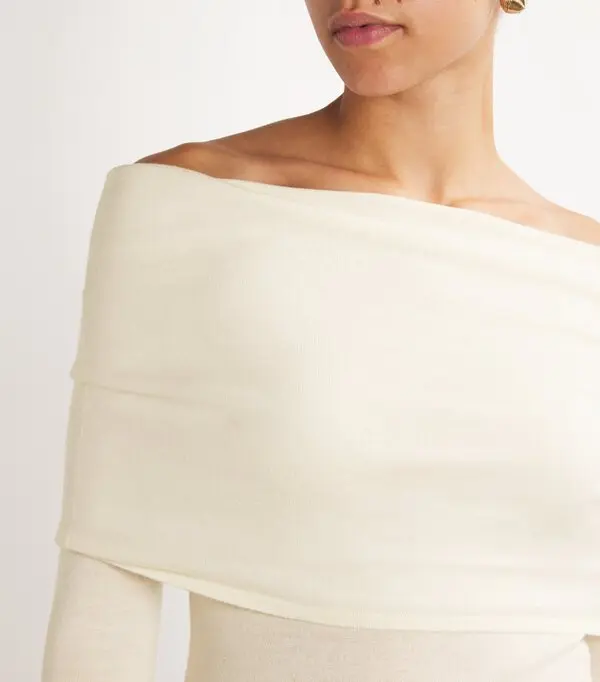 Almada Label Cashmere Off-the-shoulder Top
