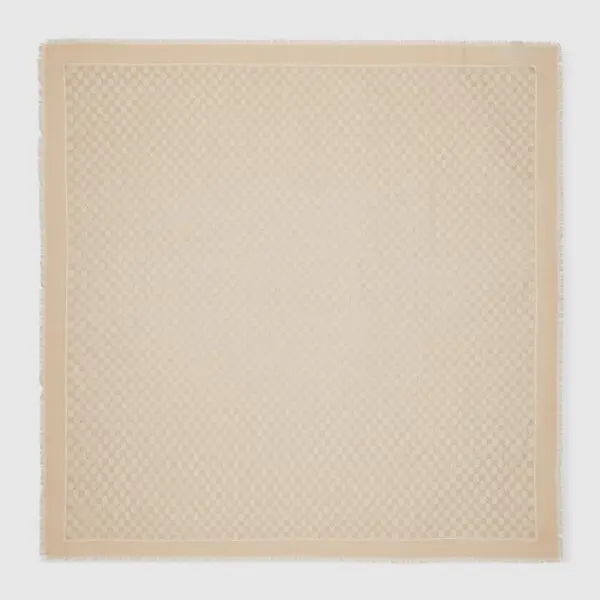 Gucci Laminated Gg Wool Shawl Wool - Neutral