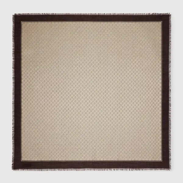 Gucci Laminated Gg Wool Shawl