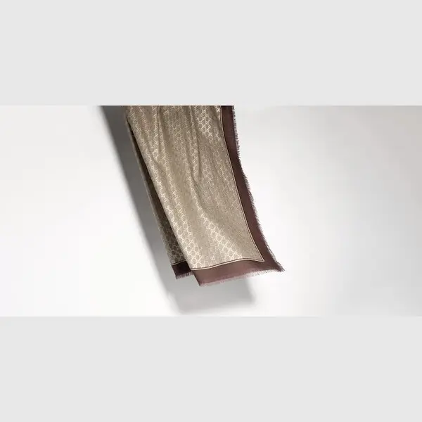 Gucci Laminated Gg Wool Shawl