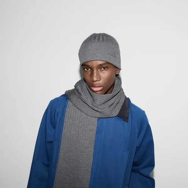 Gucci Rib Knit Wool Beanie - Grey