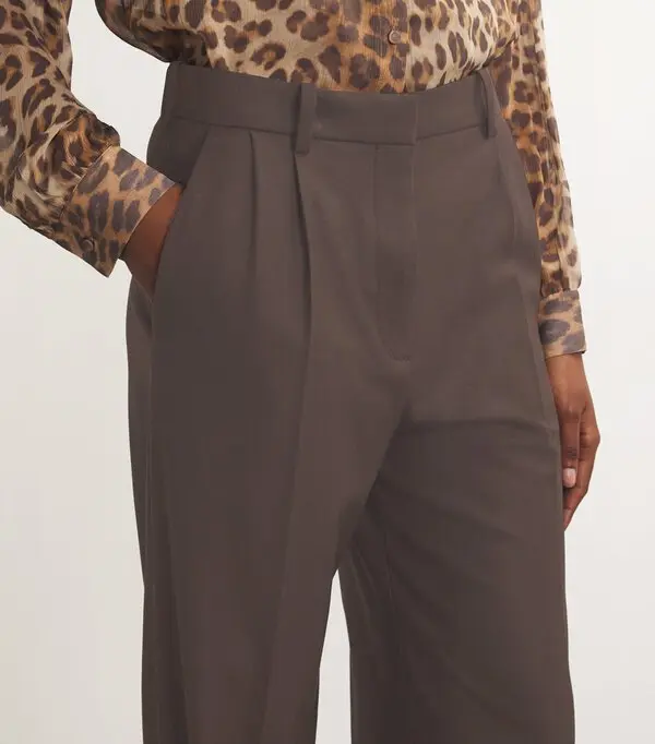 Maje Wide-leg Tailored Trousers - Brown