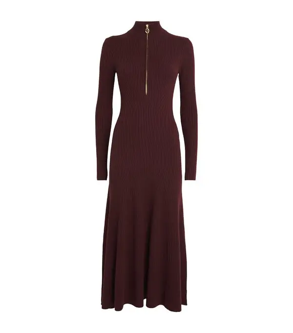 Me+Em Wool-Cashmere High-Neck Dress In Burgundy - 30% Off | Editorialist