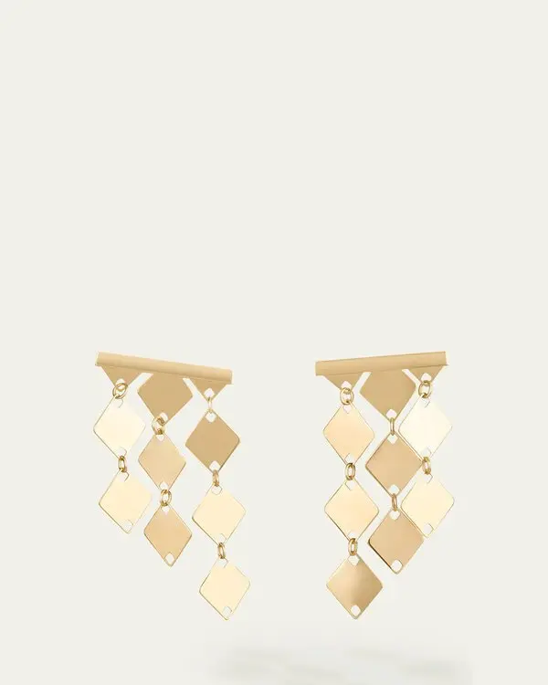 Lana Jewelry 14k Yellow Laser Kite Bar Drop Earrings - Gold