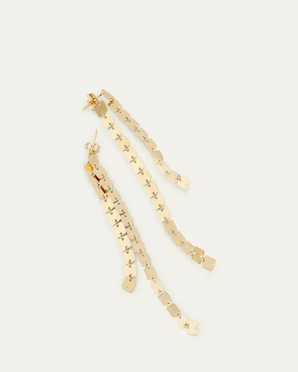 Lana Jewelry 14k Yellow Laser Square Chain Earrings - Gold