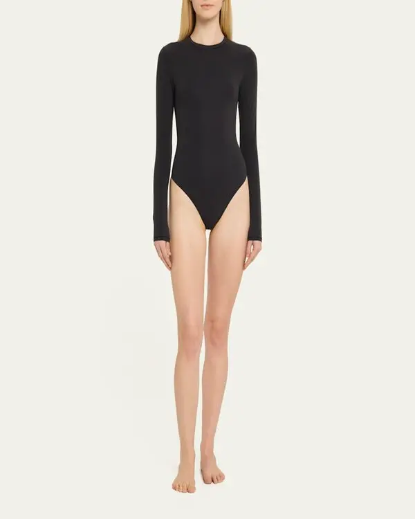 SKIMS Fits Everybody Crewneck Thong Bodysuit - Onyx