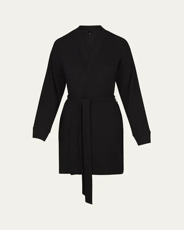 SKIMS Soft Lounge Ribbed Short Robe - Onyx