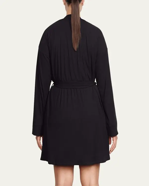 SKIMS Soft Lounge Ribbed Short Robe - Onyx