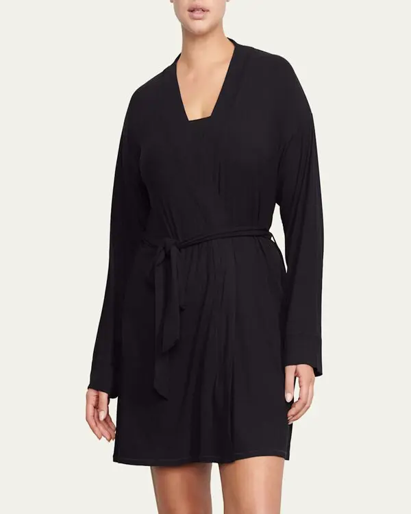 SKIMS Soft Lounge Ribbed Short Robe - Onyx