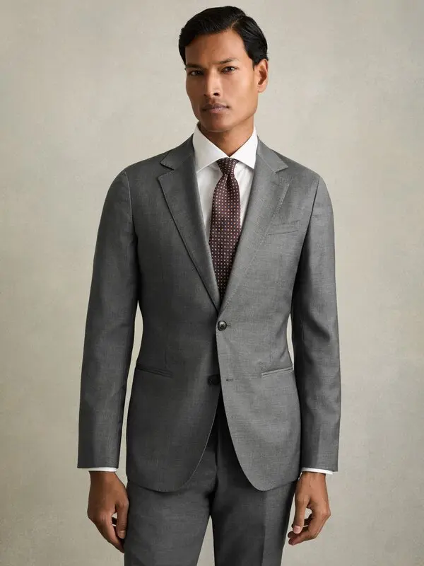 REISS Aspire Slim-fit Single Breasted Wool Suit Jacket - Grey