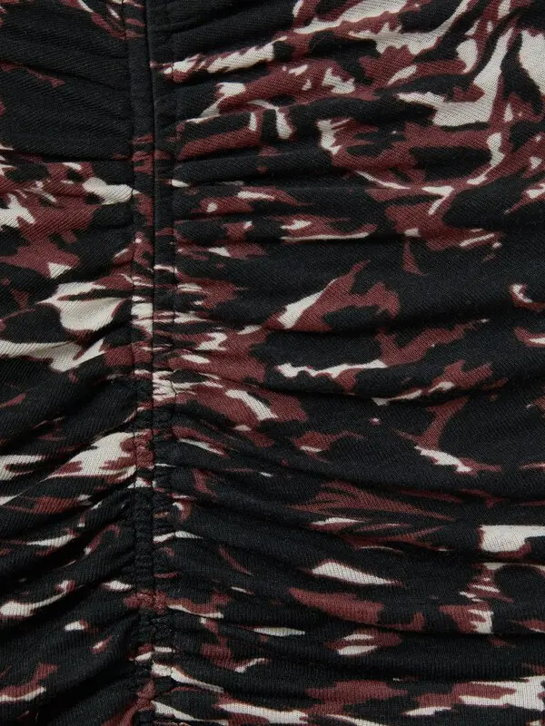 REISS Tammy Printed Ruched Top