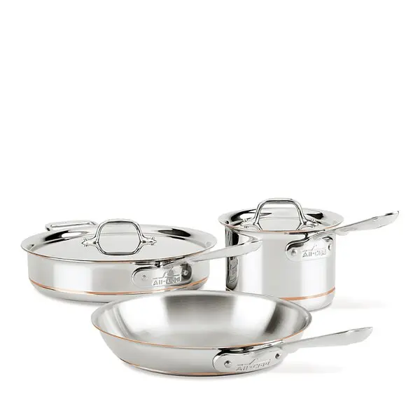 ALL-CLAD Copper Core 5 Ply Bonded 5 Piece Cookware Set - Silver