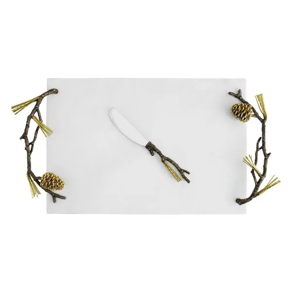 Michael Aram Pine Cone Cheeseboard With Knife