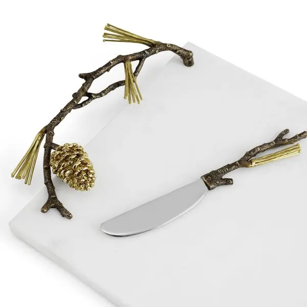 Michael Aram Pine Cone Cheeseboard With Knife