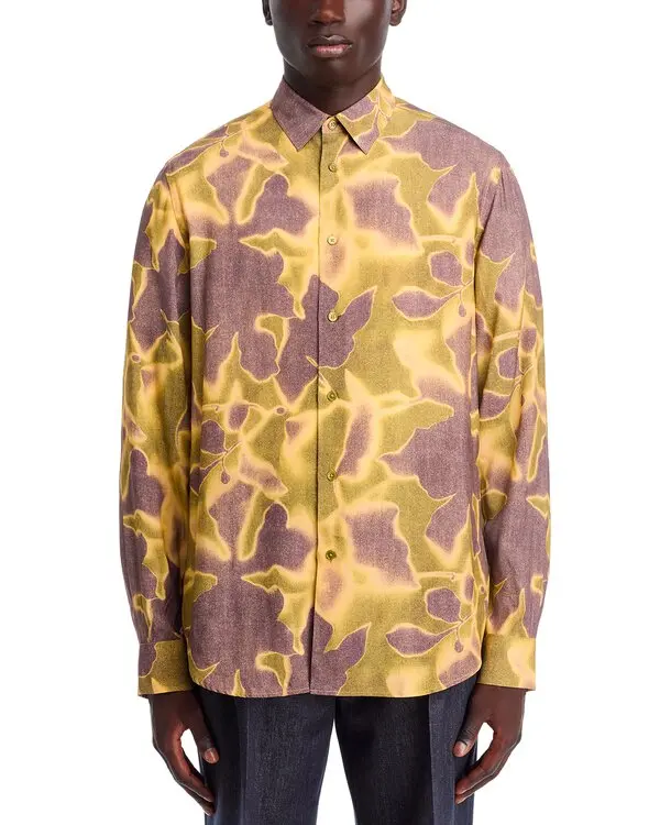 Paul Smith Long Sleeve Button Front Printed Shirt