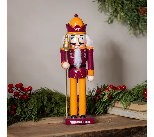 EVERGREEN 12' Wooden Nutcracker Statue With Nca A Team Logo - One-color
