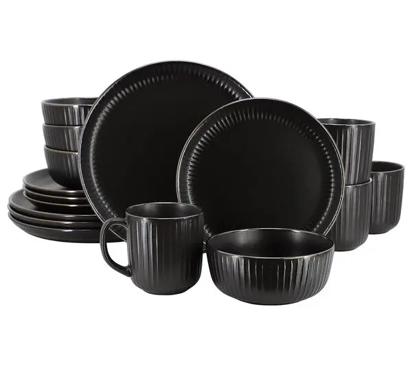 ELAMA Leo 16 Piece Stoneware Dinnerware Set - One-color