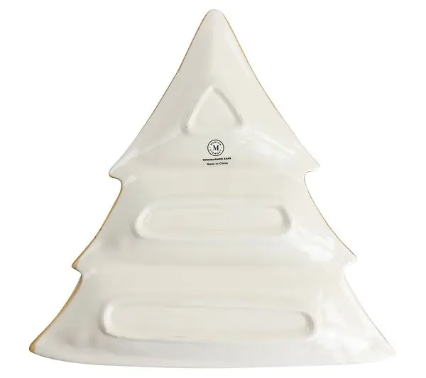 MARTHA STEWART Gingerbread Tree 3 Sectioned Tid Bit Tray