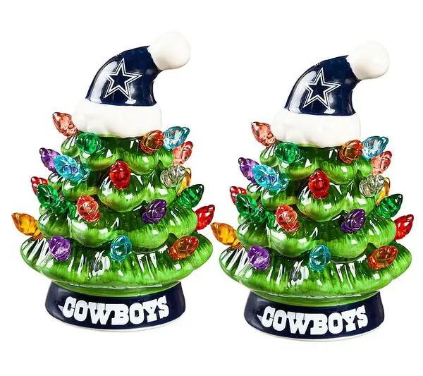 EVERGREEN Nfl Officially Licensed Set Of 2 4' Led Christmas Trees