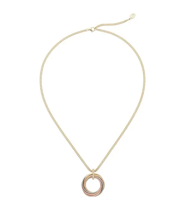 Cartier Mixed And Diamond Trinity Pendant Necklace - Gold