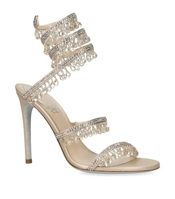 Rene Caovilla Embellished Spiral Sandals - Beige