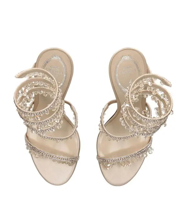 Rene Caovilla Embellished Spiral Sandals - Beige