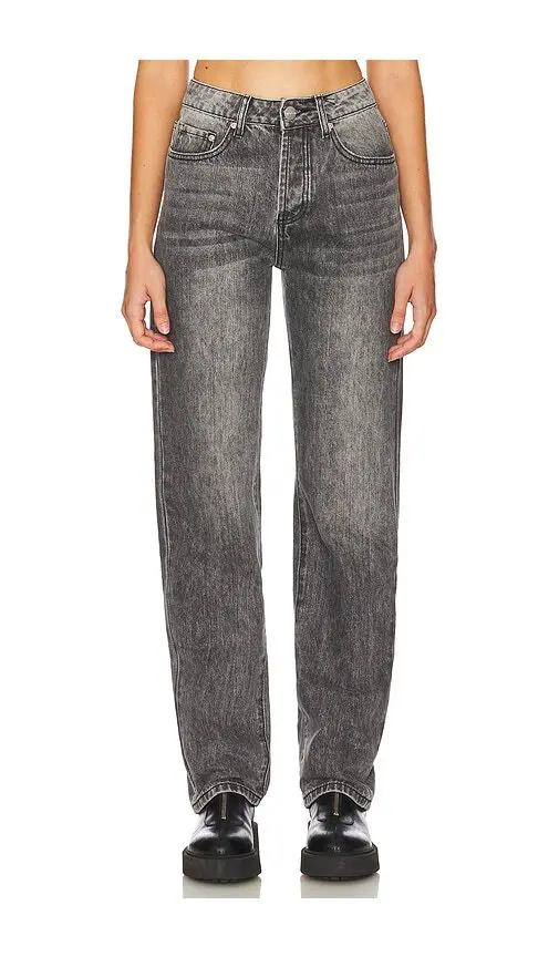 Superdown Lanie Rigid Denim Jeans - Washed Grey