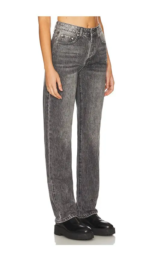 Superdown Lanie Rigid Denim Jeans - Washed Grey