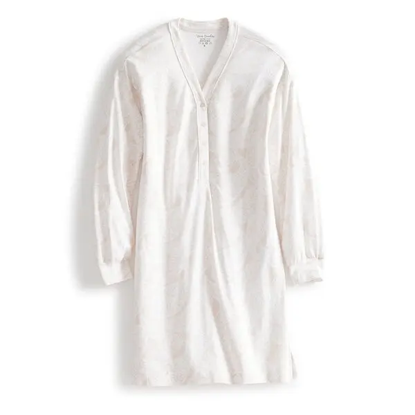 VERA BRADLEY Henley Night Dress In Paisley Key Pumice Stone - White
