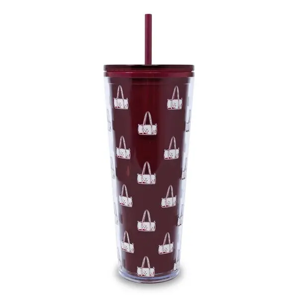 VERA BRADLEY Tumbler With Straw In Duffel Mosaic - Red
