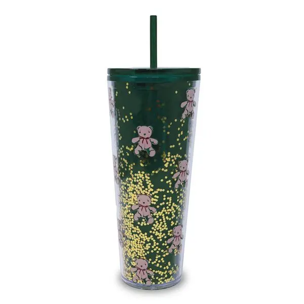 VERA BRADLEY Tumbler With Straw In Bear Mosaic - Green/brown