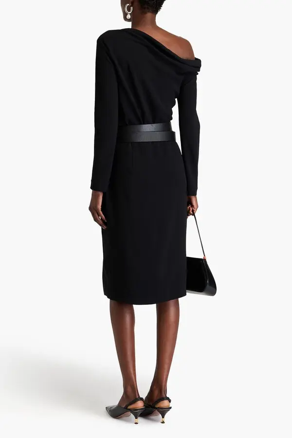 theory one shoulder dress One-shoulder Crepe Dress