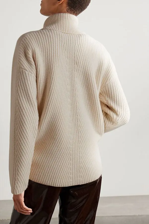 Co Ribbed Cashmere Turtleneck Sweater