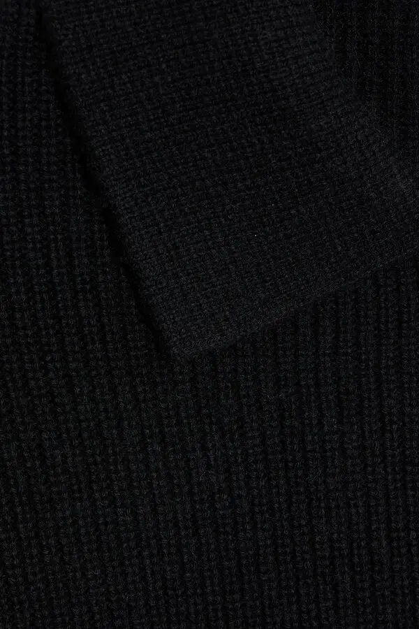 Theory Ribbed Merino Wool And Cashmere-blend Cardigan - Black