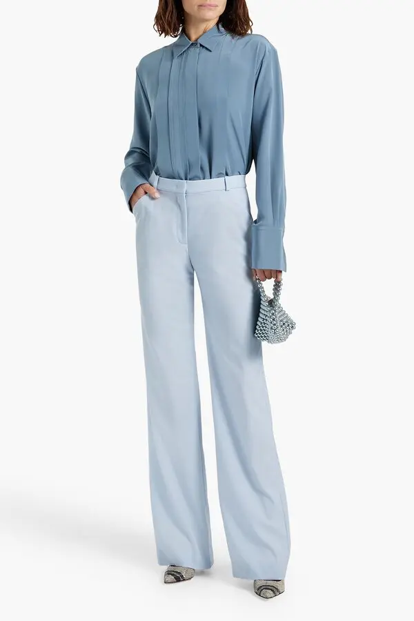 Another Tomorrow Cupro-blend Wide-leg Trousers