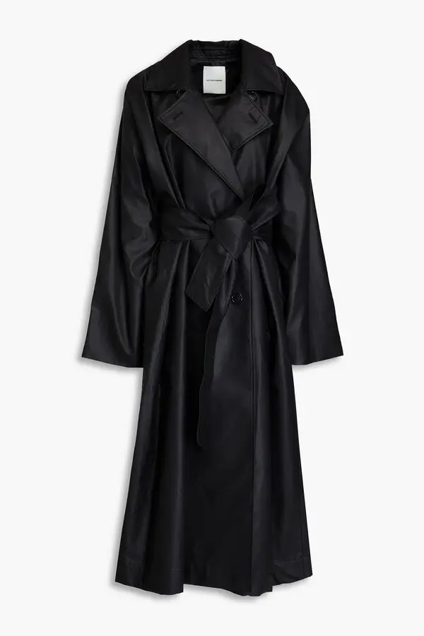 Buy LE17SEPTEMBRE Belted Coated-cotton Trench Coat - Black At 70% Off |  Editorialist