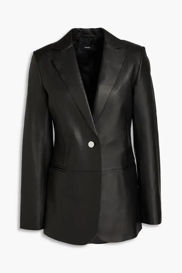 Theory Leather Blazer - Black