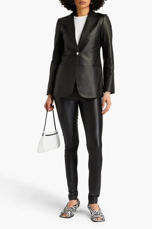 Theory Leather Blazer - Black